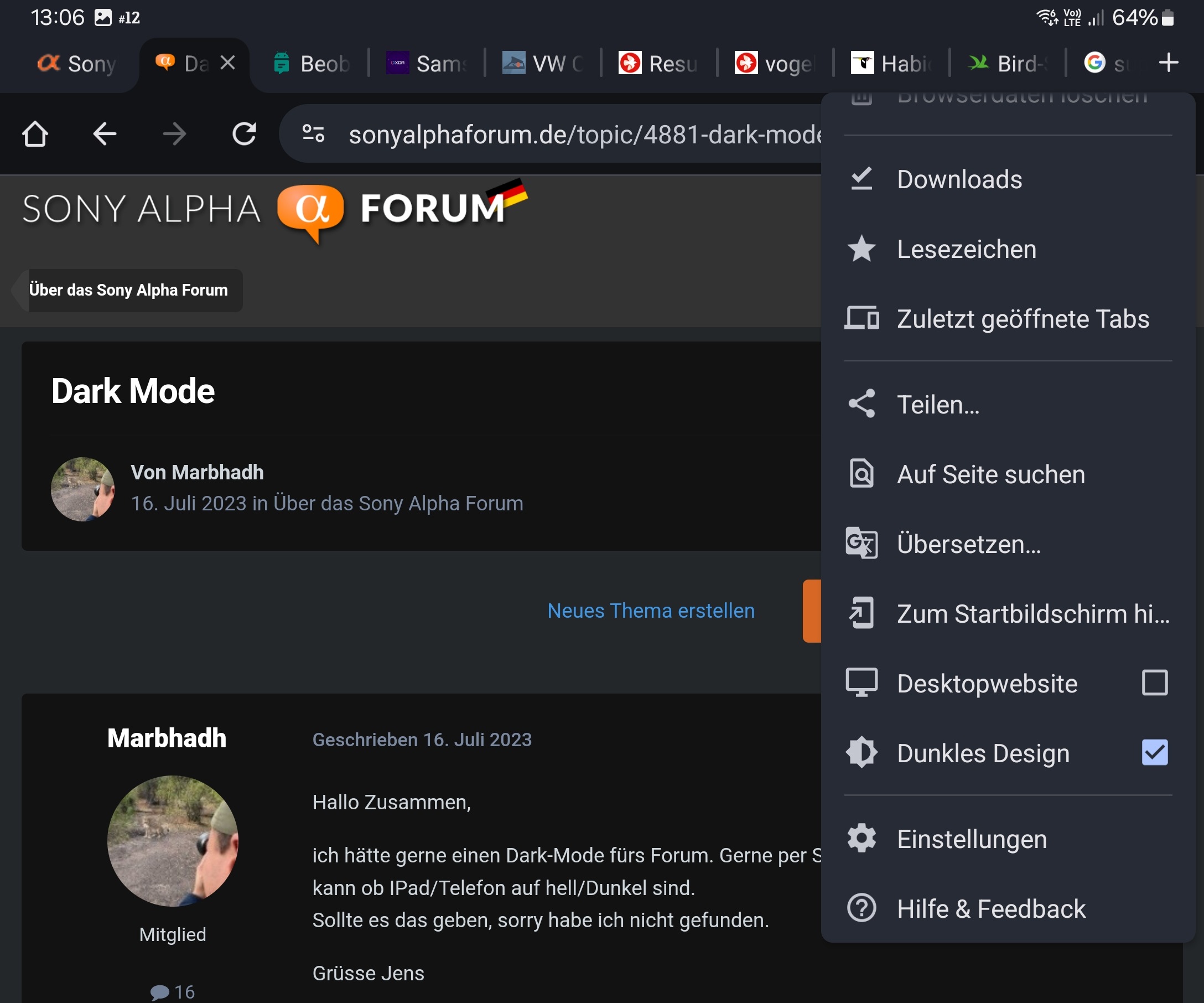 Dark Mode - Über das Sony Alpha Forum - Sony Alpha Forum
